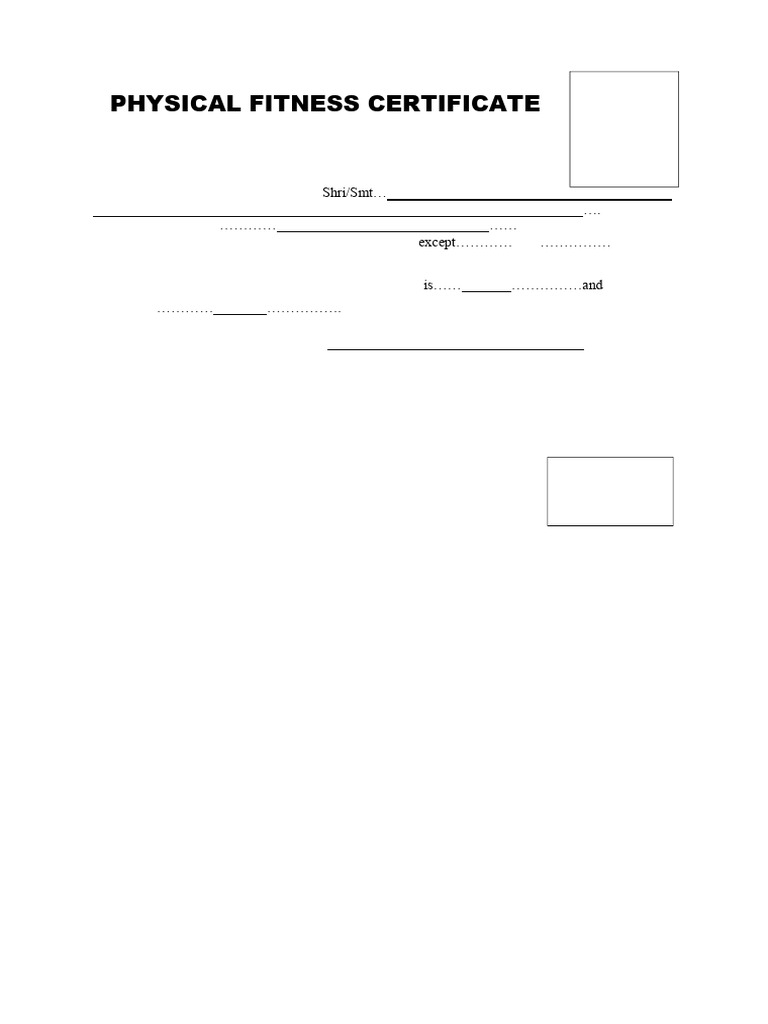 Physical Fitness Certificate 2 | PDF