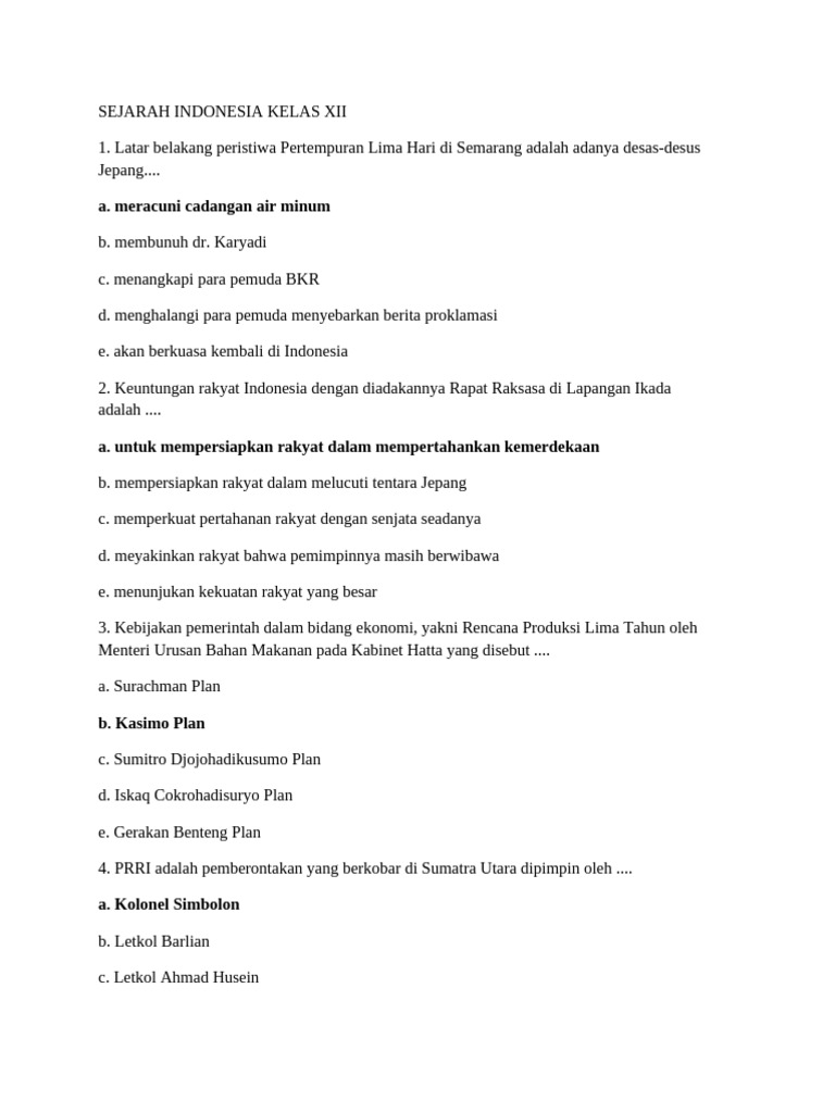 Sejarah Indonesia Kelas Xii | PDF
