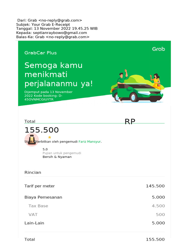 Your Grab E-Receipt Padang | PDF