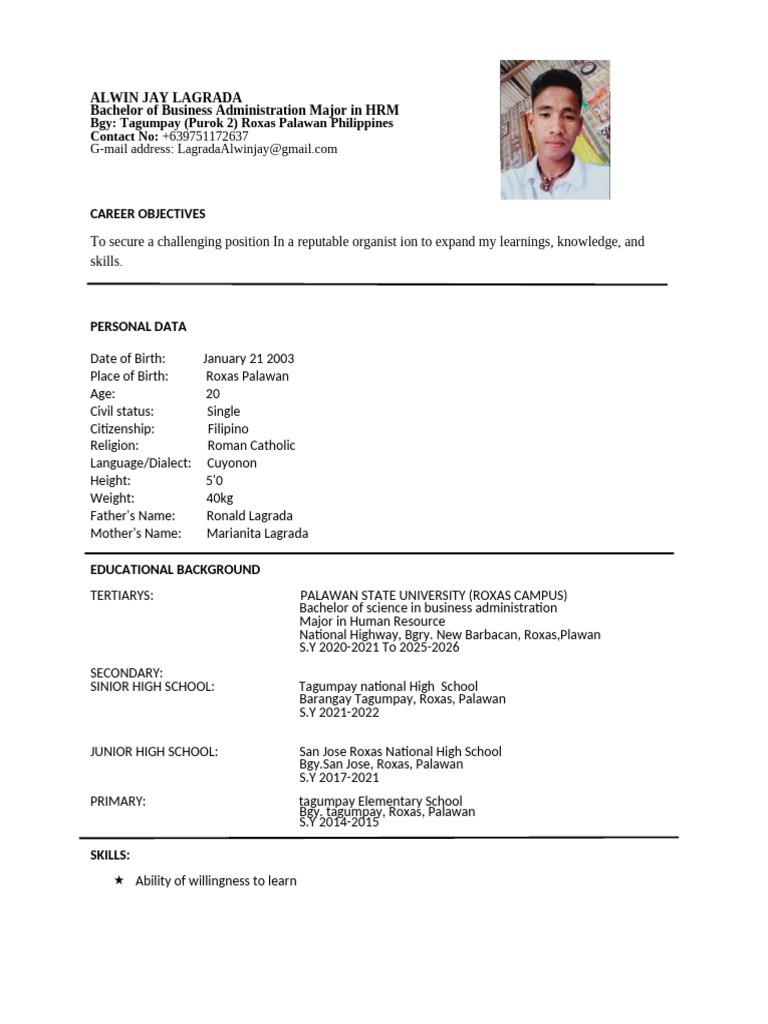 Alwin Jay Lagrada | PDF