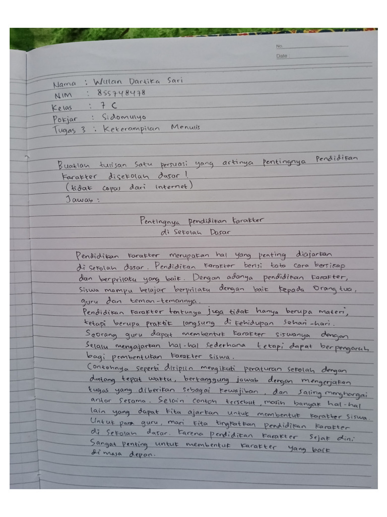 Tugas 3 Keterampilan Menulis Wulan Dartika Sari | PDF