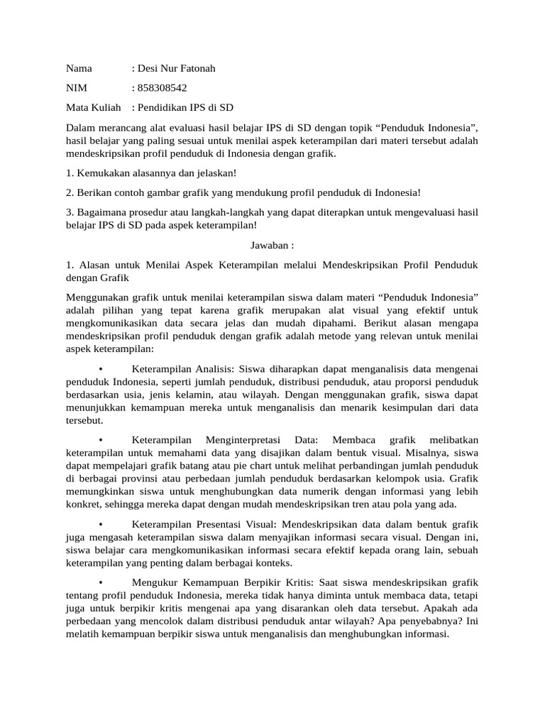 Evaluasi Keterampilan IPS dengan Grafik | PDF