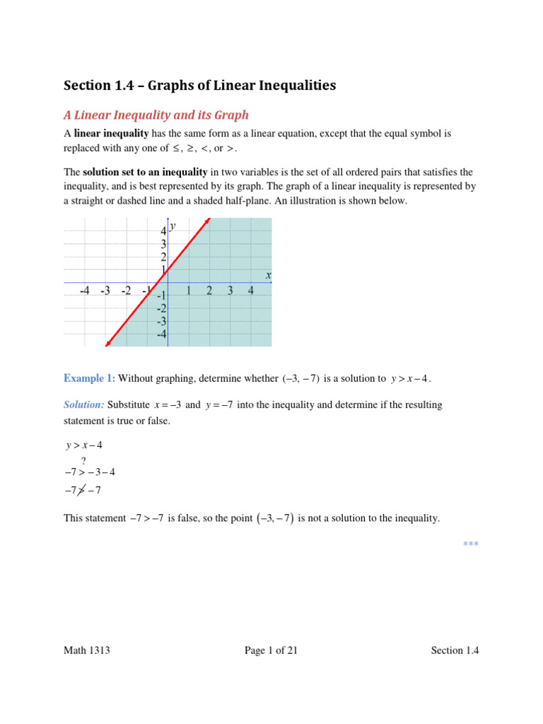 1313_Section_1_4_Text | PDF | Inequality (Mathematics) | Elementary ...