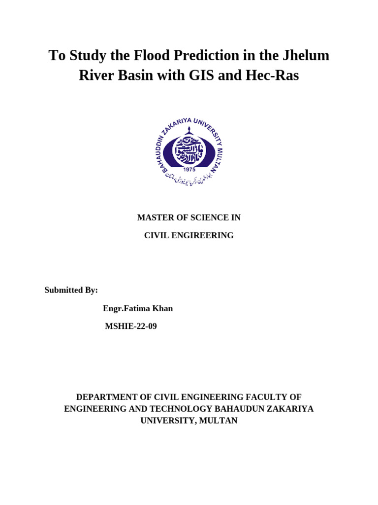 To Study the Flood Prediction in the Jhelum River Basin with GIS and Hec | PDF