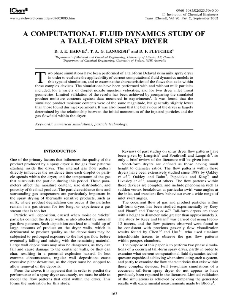 A_Computational_Fluid_Dynamics_Study_of_a_Tall-Form_Spray_Dryer1 | PDF | Gases | Heat Transfer