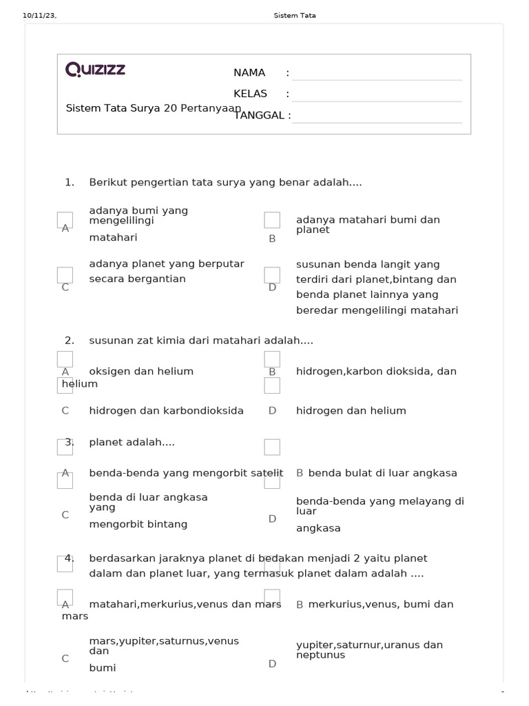 Sistem Tata Surya | PDF