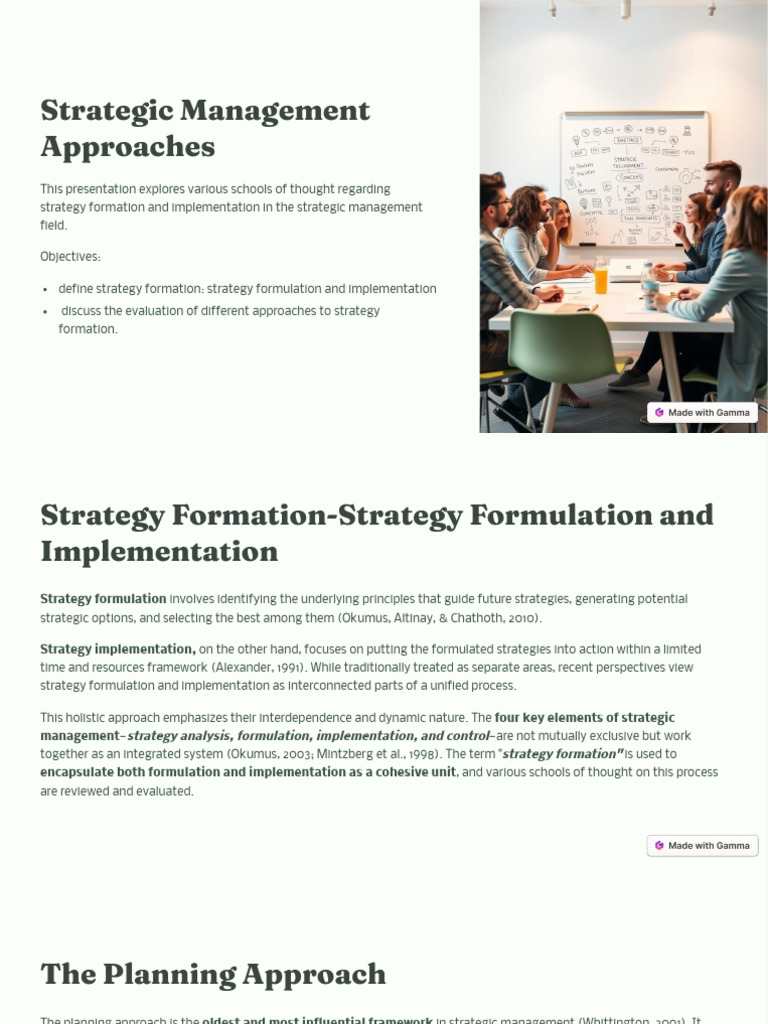 Strategic Management Approaches | PDF | Strategic Management | Business
