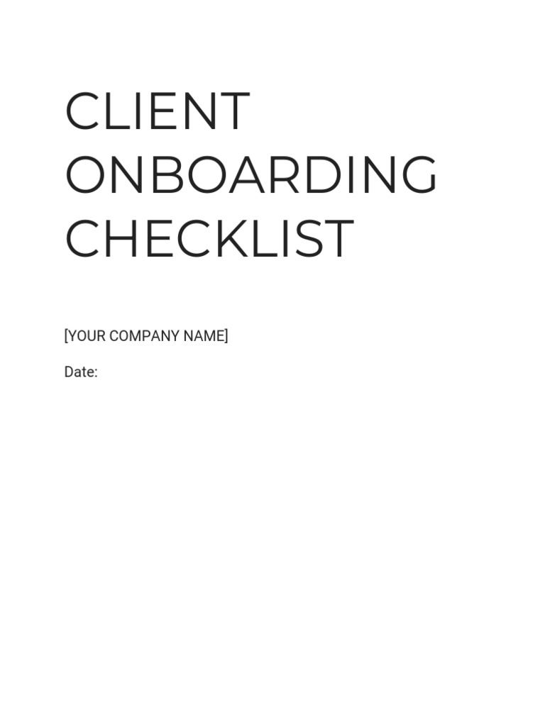 Client Onboarding Process Checklist | PDF | Computing