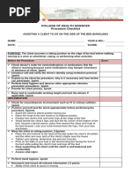 Patient Dangling Procedure Checklist | PDF | Balance (Ability ...