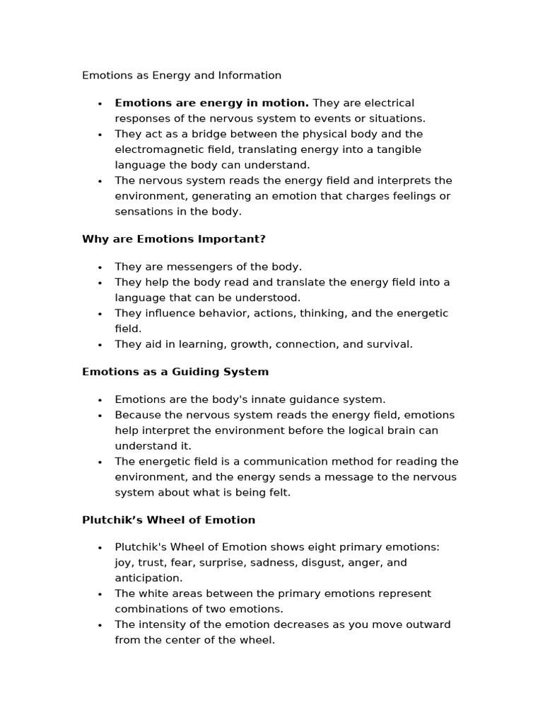 Understanding Emotions as Energy | PDF | Emotions | Senses