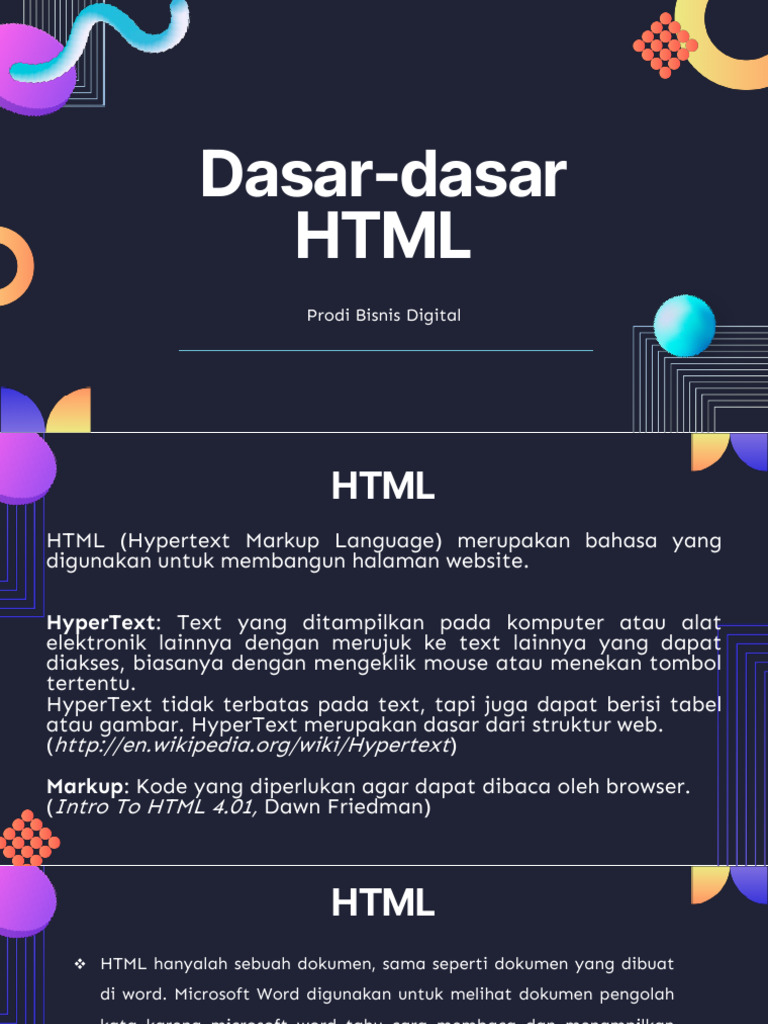 01. Dasar-dasar HTML-Reg | PDF