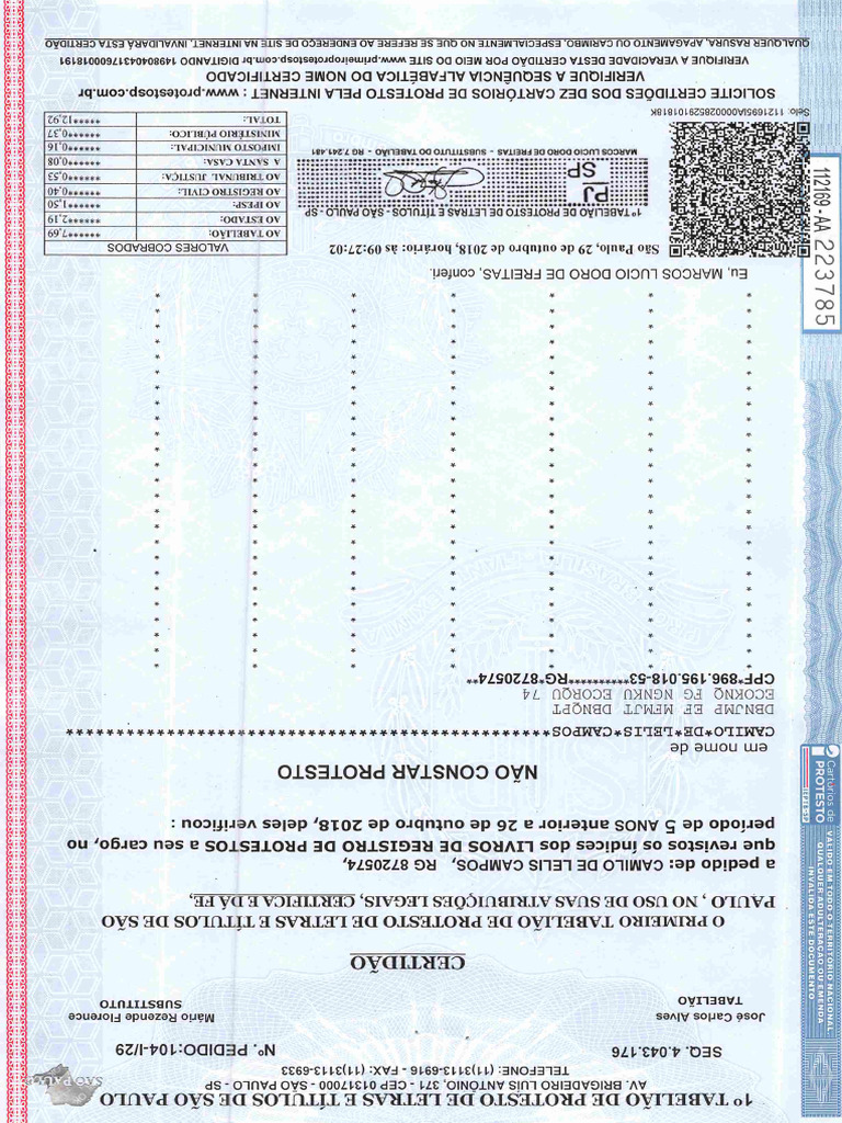 Certidão Camilo | PDF