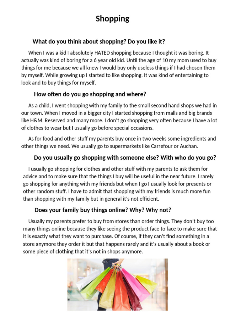 Article About Shopping | PDF