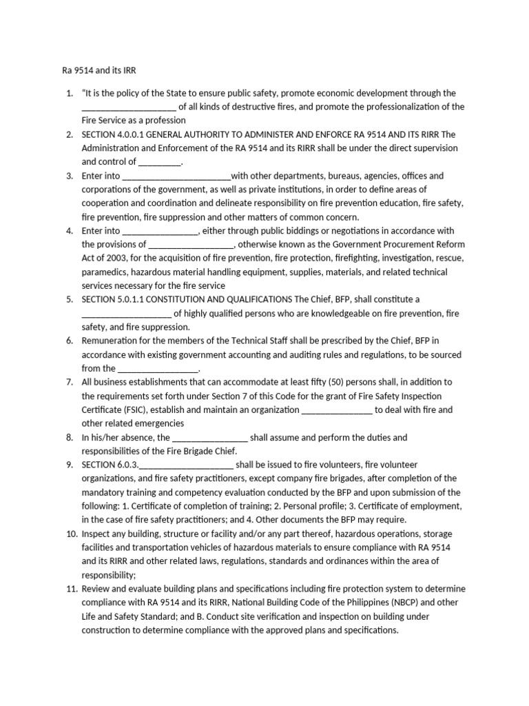 ra9514 irr test' | PDF | Fire Safety | Fire Sprinkler System