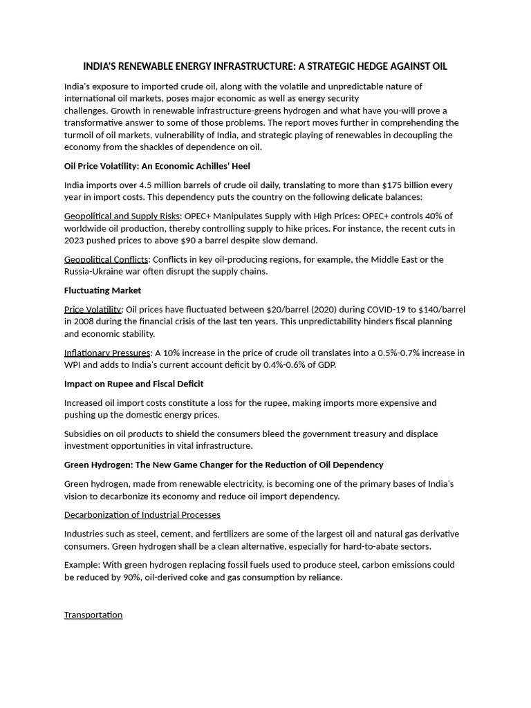 Renewable Energy VS Oil | PDF | Renewable Energy | Wind Power