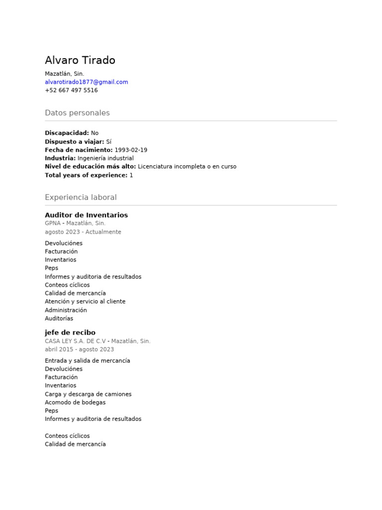 Alvaro-Tirado CV | PDF