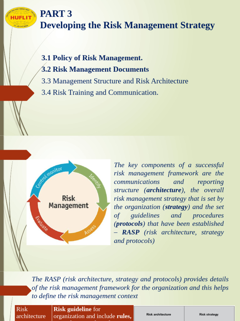 Part 3 - Management Structure Risk Architecture.s | PDF | Risk ...