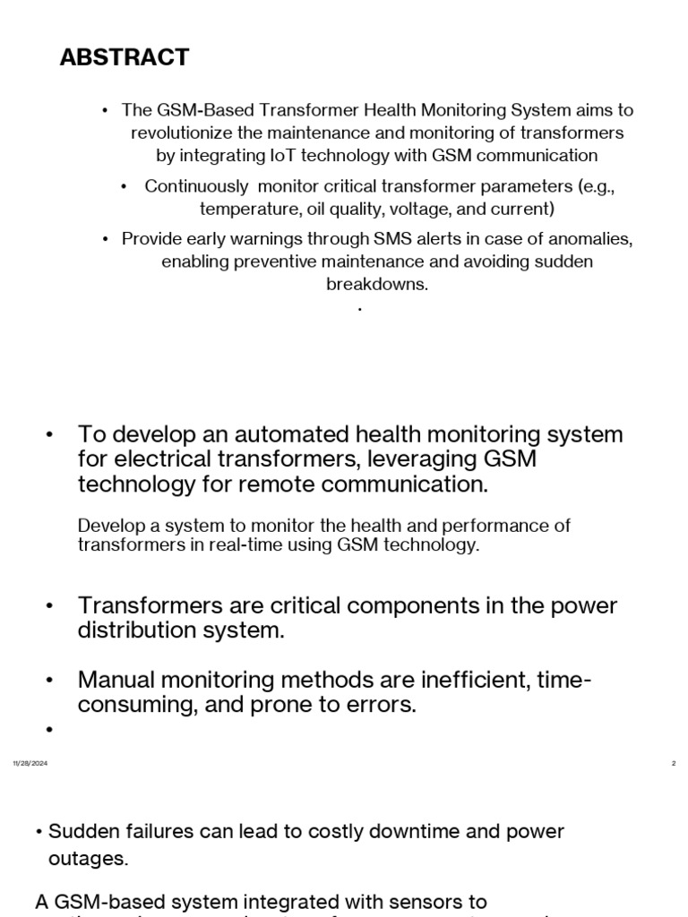 GSM Transformer Health Monitoring System | PDF | Transformer | Internet ...