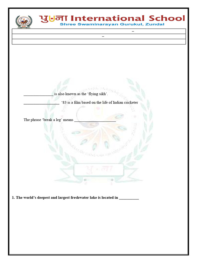 General Knowledge Quiz for Grade III | PDF