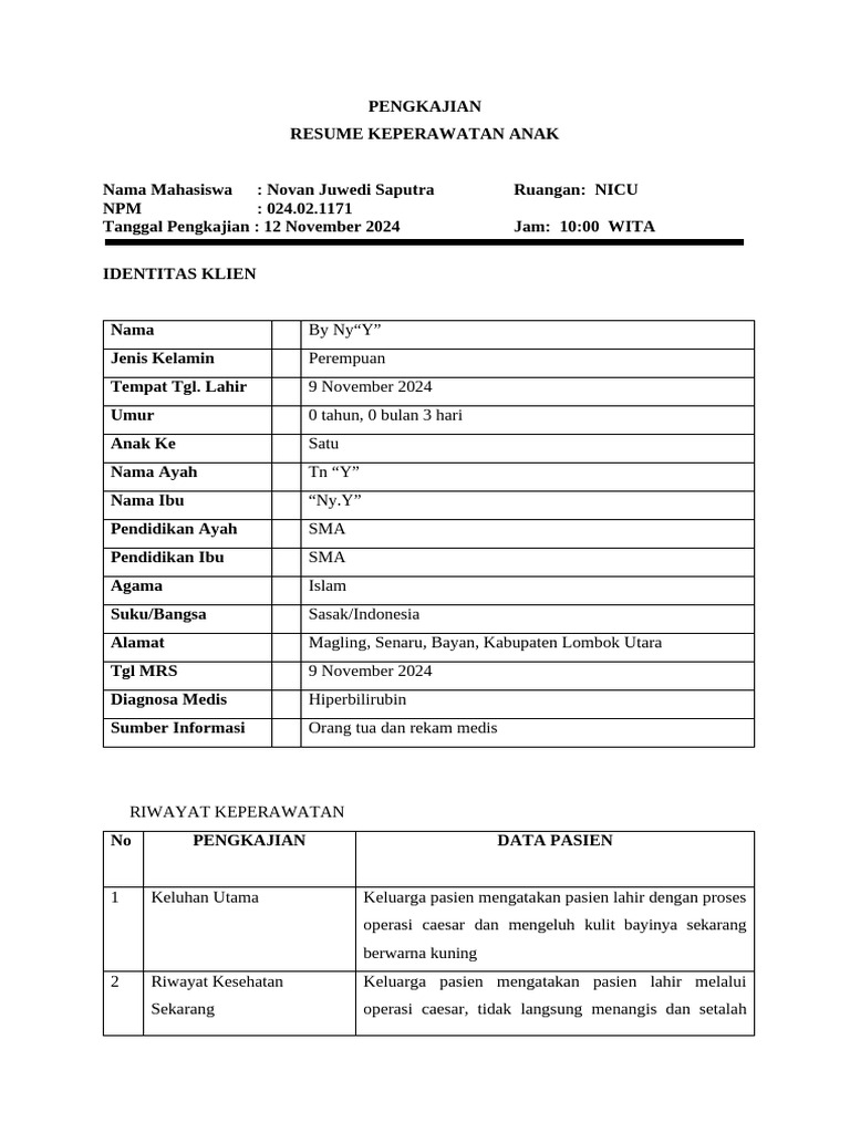 Resume Hiperbilirubin Novan | PDF