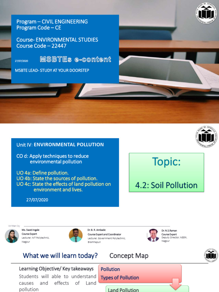EVS - CO-4 - PPT - UO-4a, 4b, 4c | PDF | Soil | Pollution
