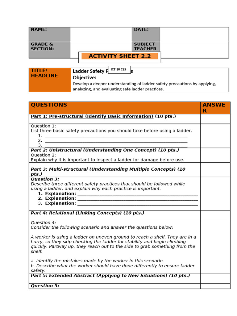 Activity Worksheet 2.2 | PDF | Cognition | Cognitive Science