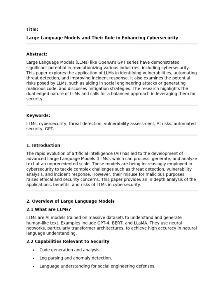 Llm And Security Pdf Security Computer Security