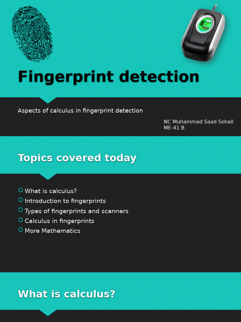 Muhammad Saad Sohail, Fingerprint Detection | PDF