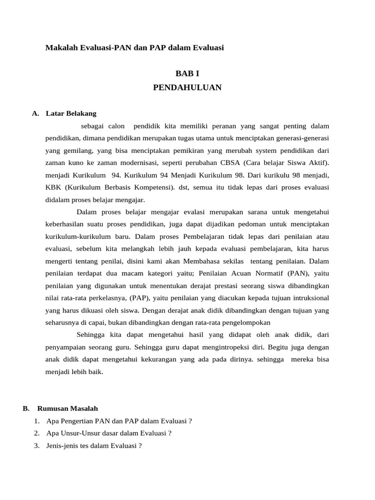 Evaluasi PAN dan PAP dalam Pendidikan | PDF