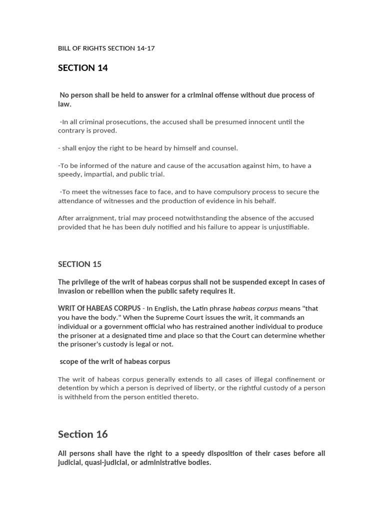 BILL-OF-RIGHTS-SECTION-14-17 | PDF