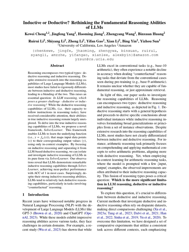 Deductive Reasoning vs Inductive Reasoning in LLMs | PDF | Reason ... Deductive Reasoning vs Inductive Reasoning in LLMs | PDF | Reason ...