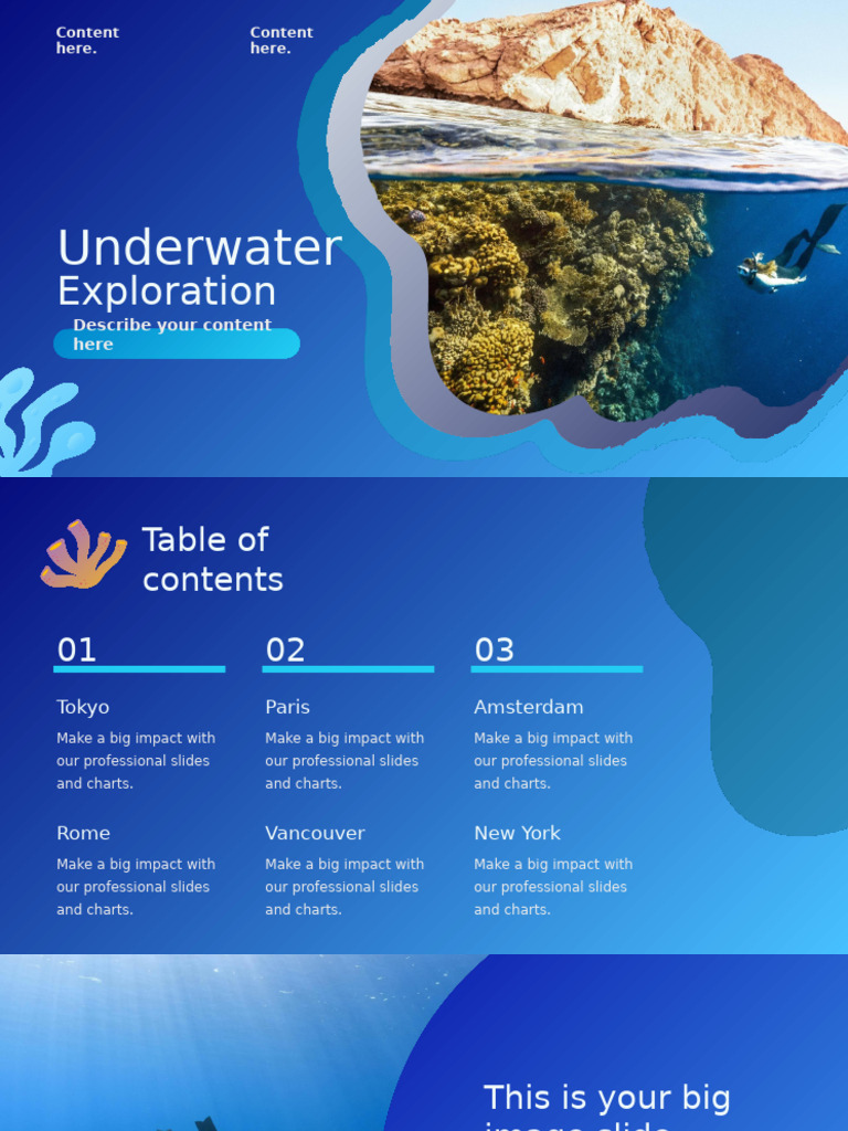 Underwater Exploration Presentation Blue Variant | PDF | Infographics ...