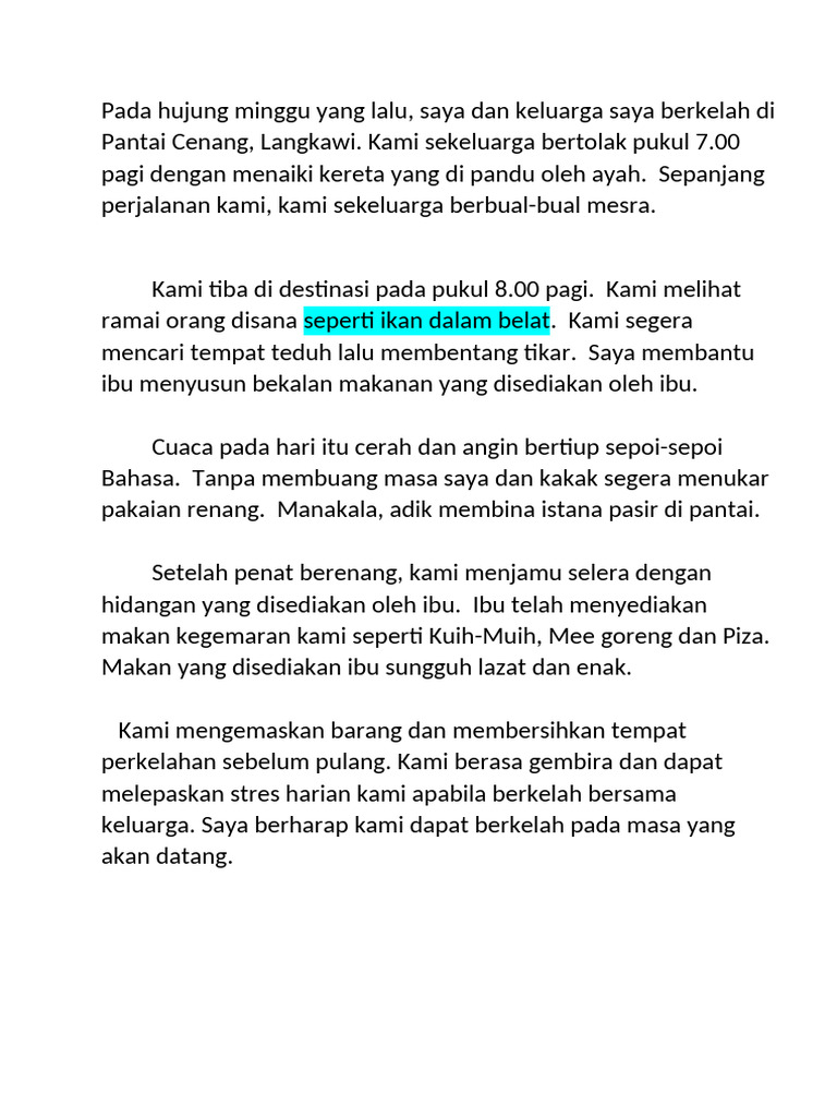 Pada Hujung Minggu Yang Lalu | PDF