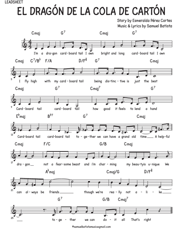 Cola de Carton - Leadsheet English - Score | PDF | Paperboard | Milk