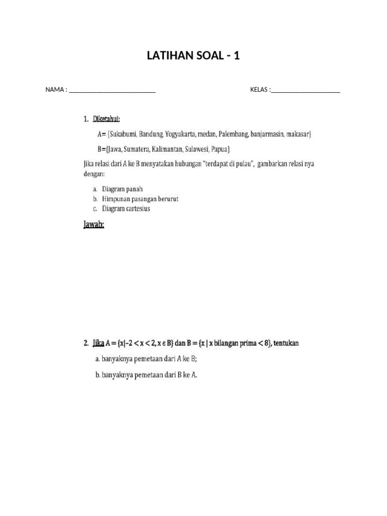 Latihan Soal MTK Kelas Viii-B | PDF