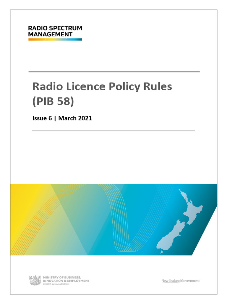 Radio Licence Policy Rules Pib 58 | PDF | Latitude | High Frequency