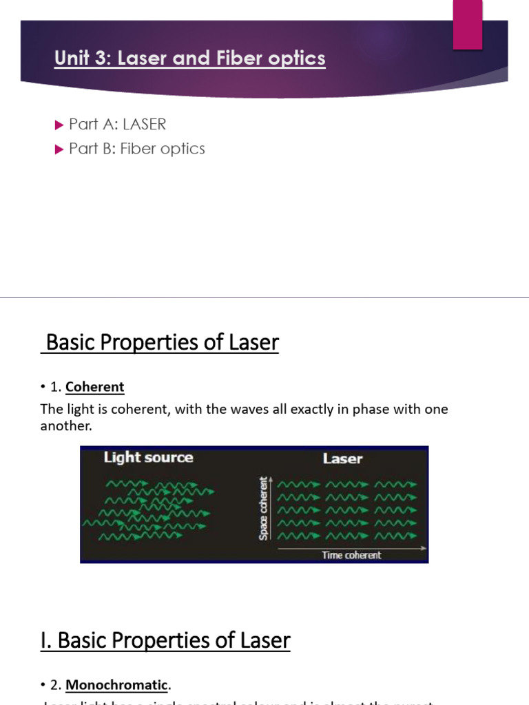 Final Unit3 Physics Lecture PPT | PDF | Laser | Dispersion (Optics)