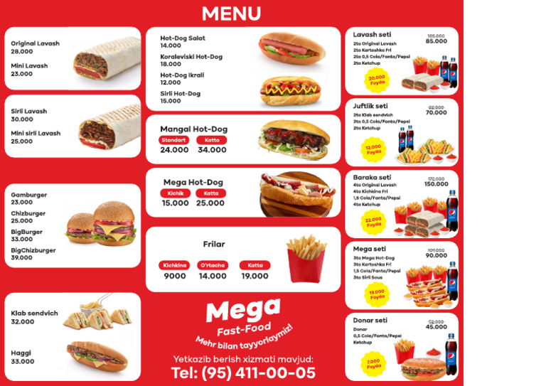 Fast Food Menu 2 | PDF