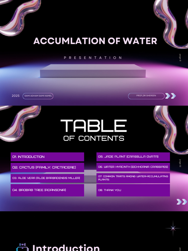 Water Accumaltaion Sami Adham X Prof - DR Shereen | PDF | Leaf ...