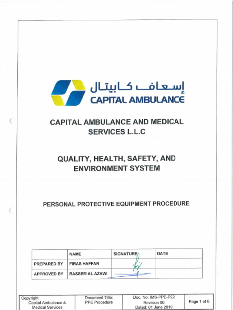 Personal Protective Equipment Procedure | PDF