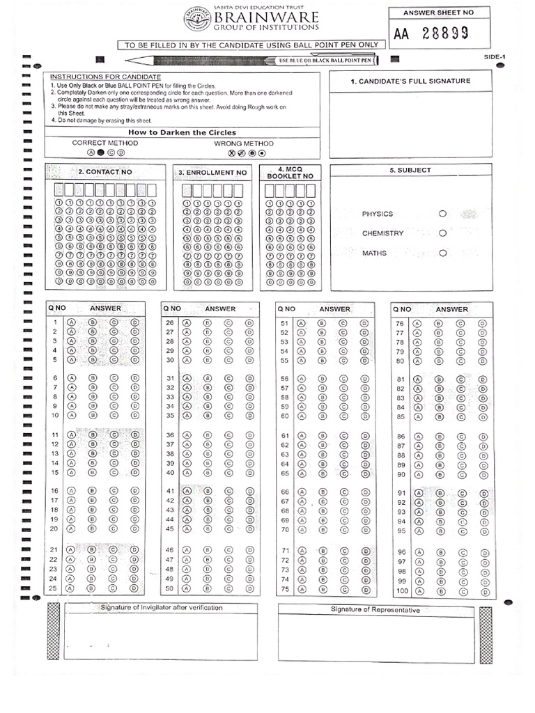 omr sheet | PDF
