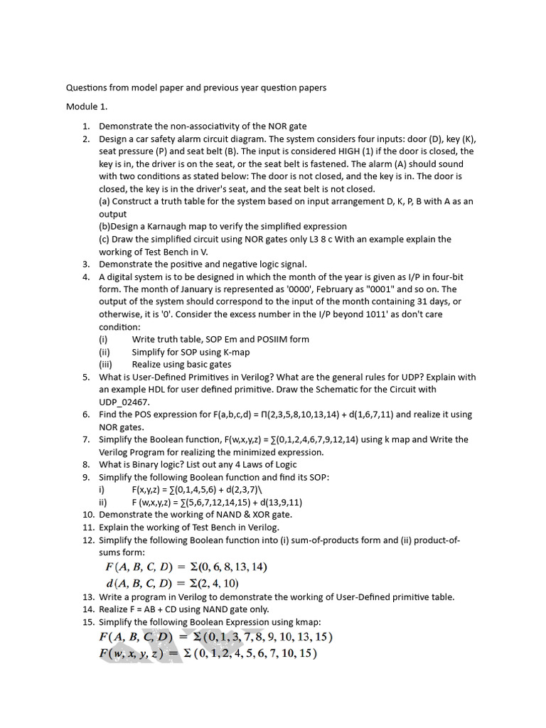 official DDCO QB | PDF | Logic Gate | Digital Electronics