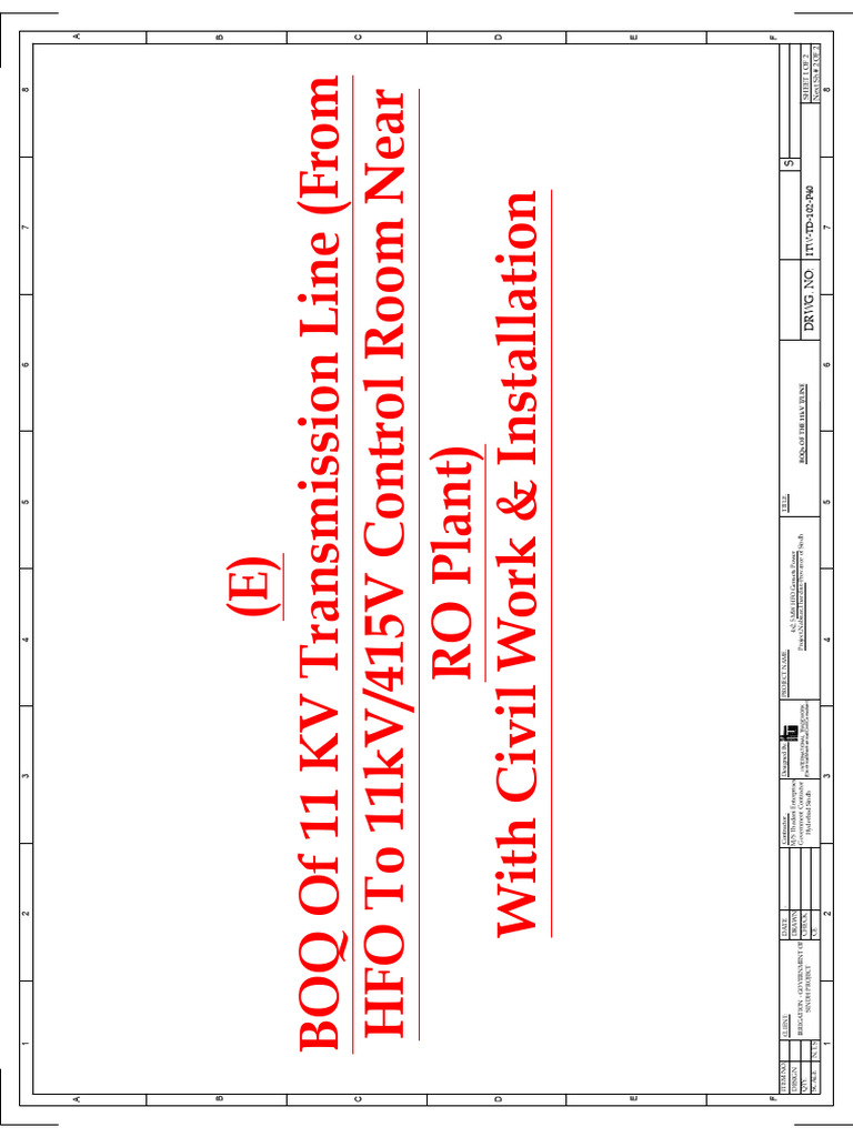 BOQ of 11 KV Transmission Line (From HFO To 11kV415V Control Room Near ...