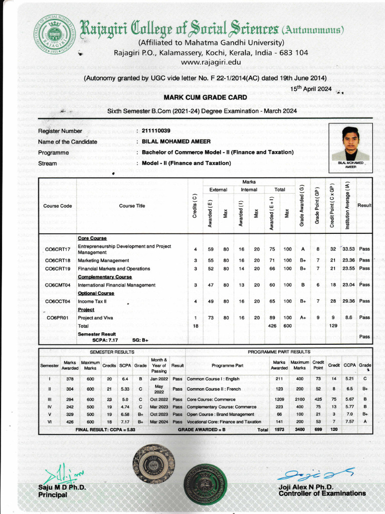 Sixth Semester | PDF | Educational Stages | Qualifications