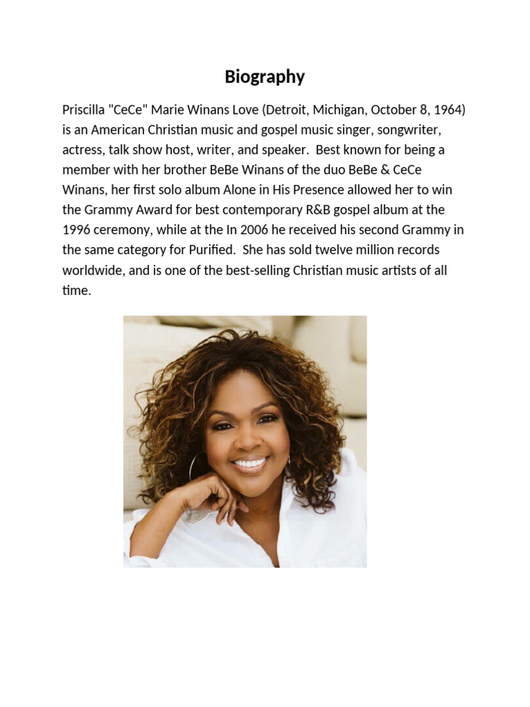 CeCe Winans: Gospel Music Icon | PDF