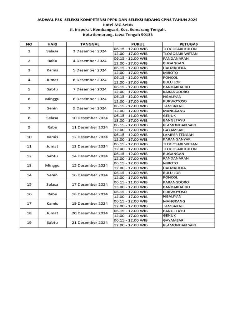 jadwal SKB MG SETOS | PDF