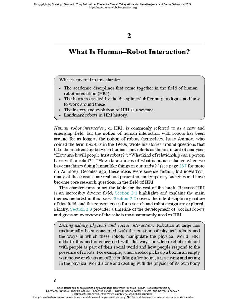 02 What Is HRI | PDF | Embodied Cognition | Robot