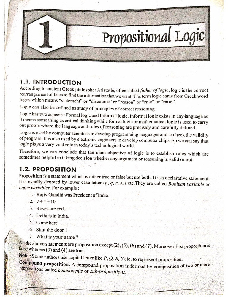 Unit 3 Propositional Logics Lec 1 & 2 | PDF