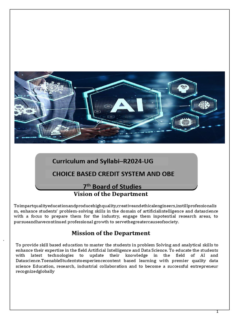 AIDS Curriculum and Syllabus R2024 | PDF | Matrix (Mathematics ...