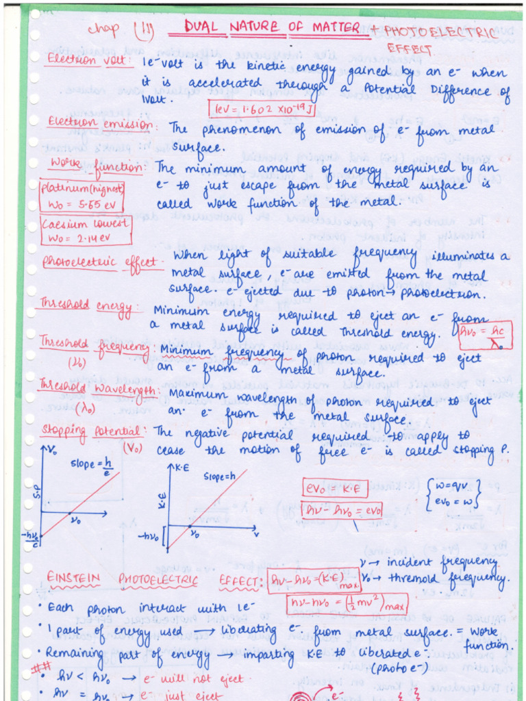 Modern Physics Short Notes Class12th.. | PDF